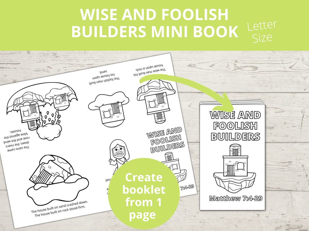 Wise and Foolish Builders Sunday School Craft, Bible Story Activity ...