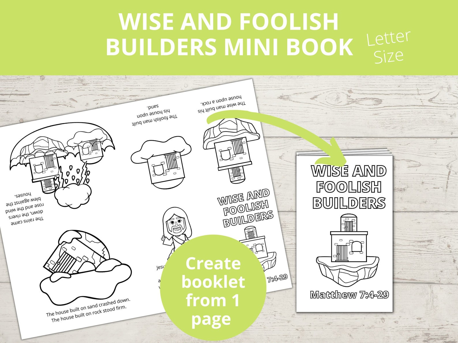 Wise and Foolish Builders Sunday School Craft, Bible Story Activity ...