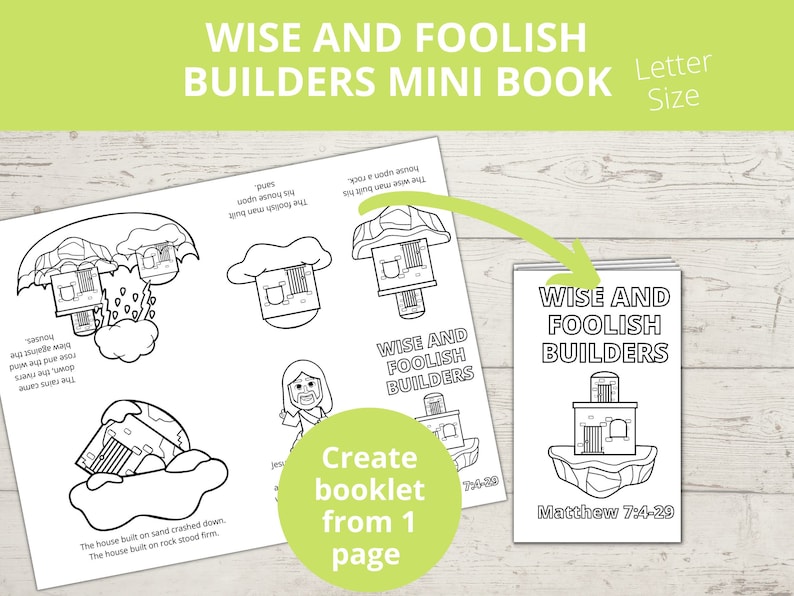 Wise and Foolish Builders Sunday School Craft, Bible Story Activity ...