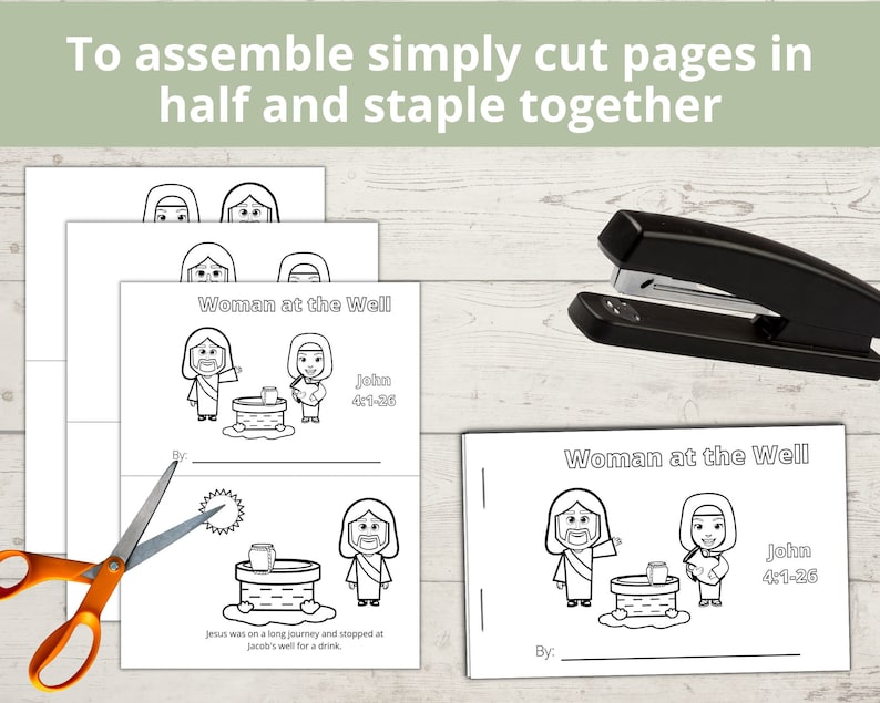 Woman and the Well Craft, Samaritan Woman, Mini Booklet, Jesus Woman at ...