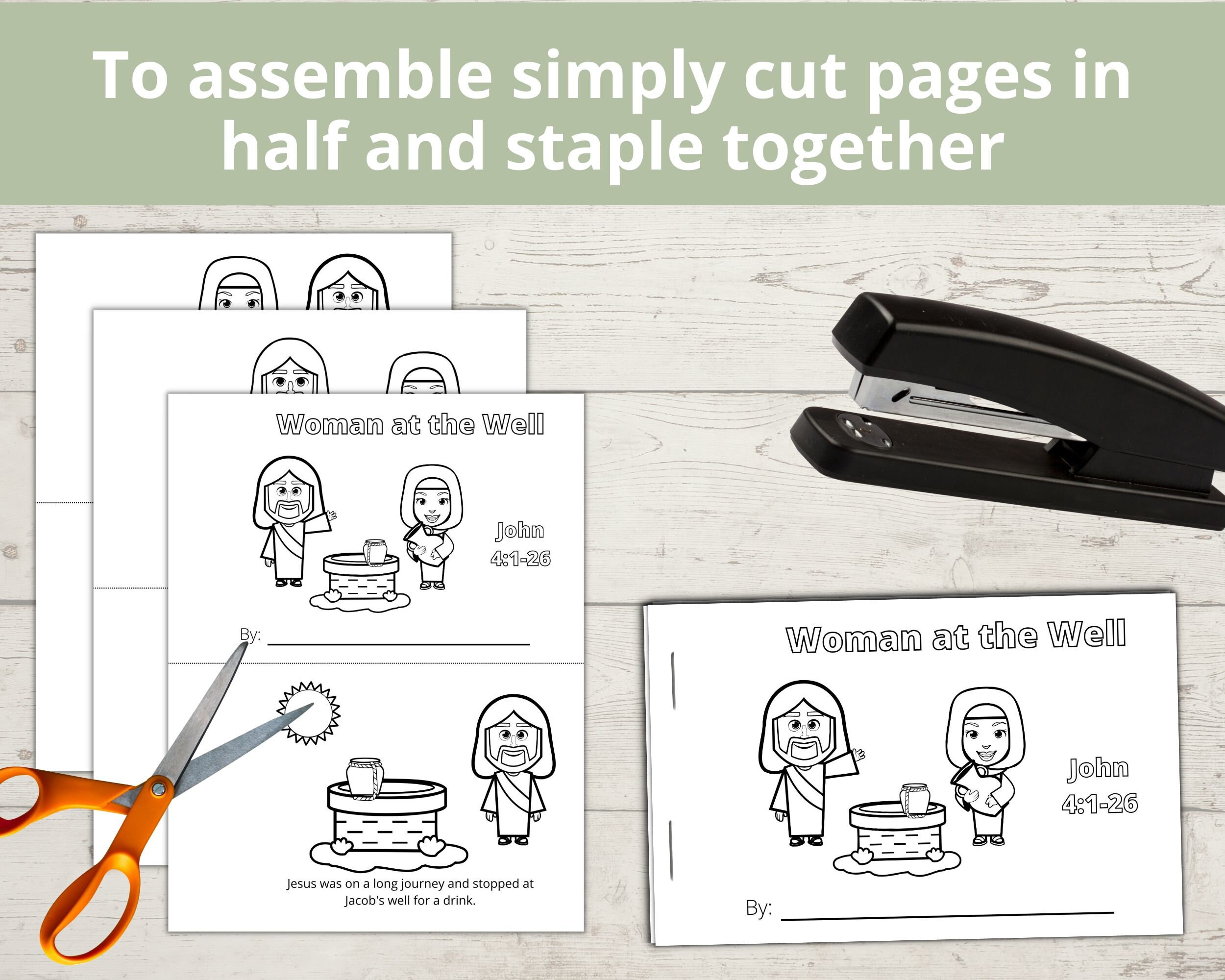 Woman and the Well Craft, Samaritan Woman, Mini Booklet, Jesus Woman at ...