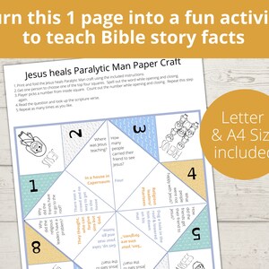 Jesus Heals a Paralyzed Man, Bible Story Activities, Sunday School ...