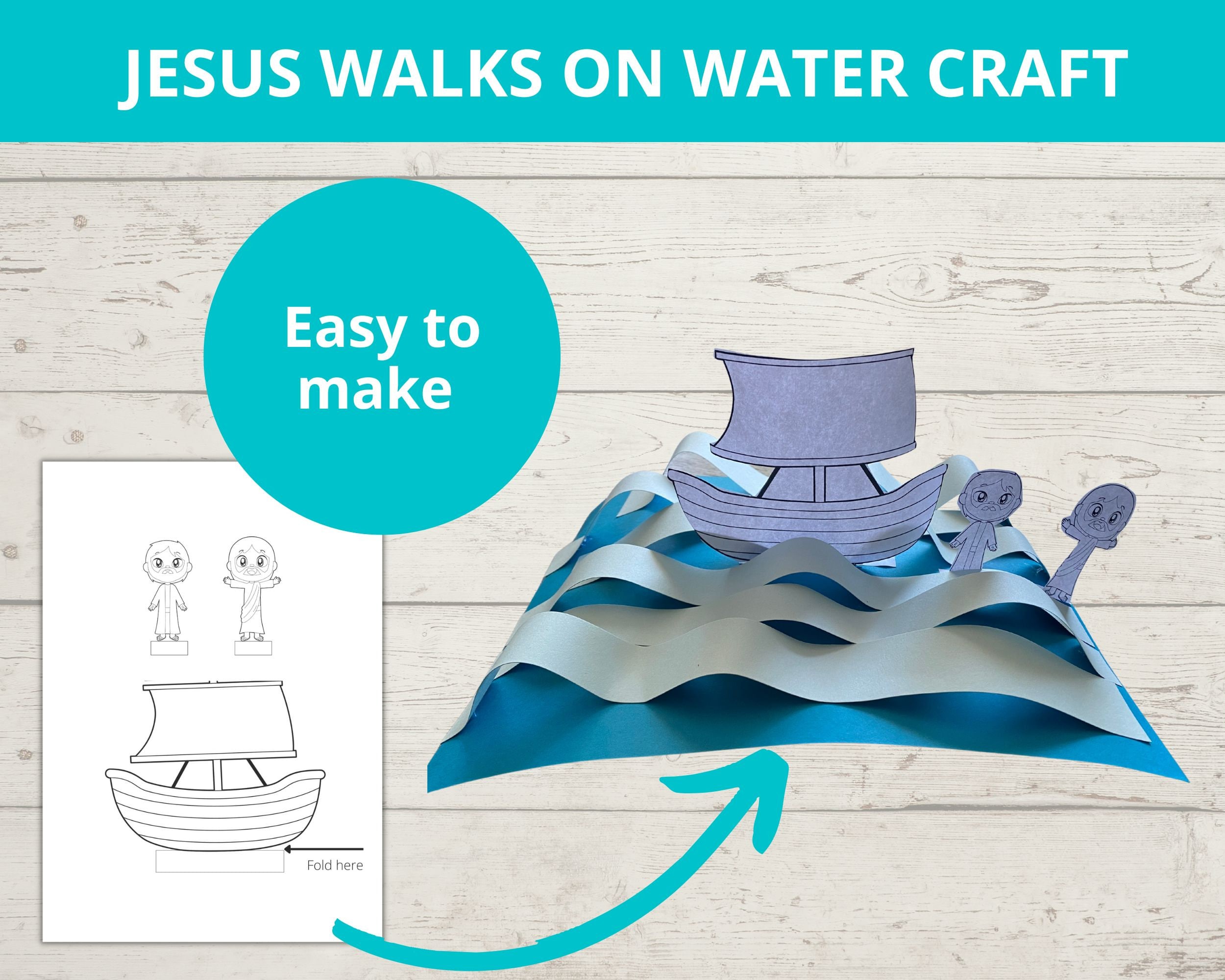 Jesus Walks on Water, Bible Story Craft, Sunday School Lesson, Activity ...