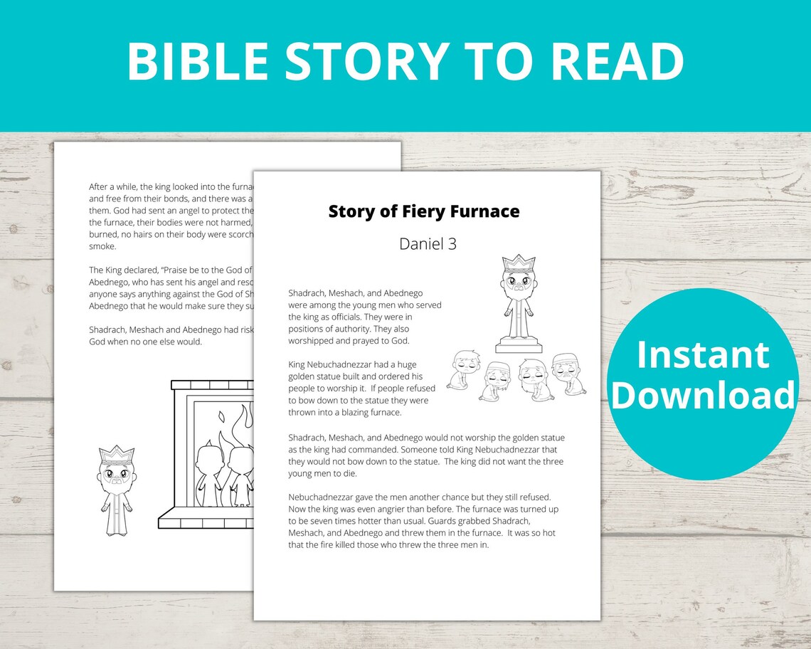 Fiery Furnace Bible Story Activities Sunday School Craft - Etsy