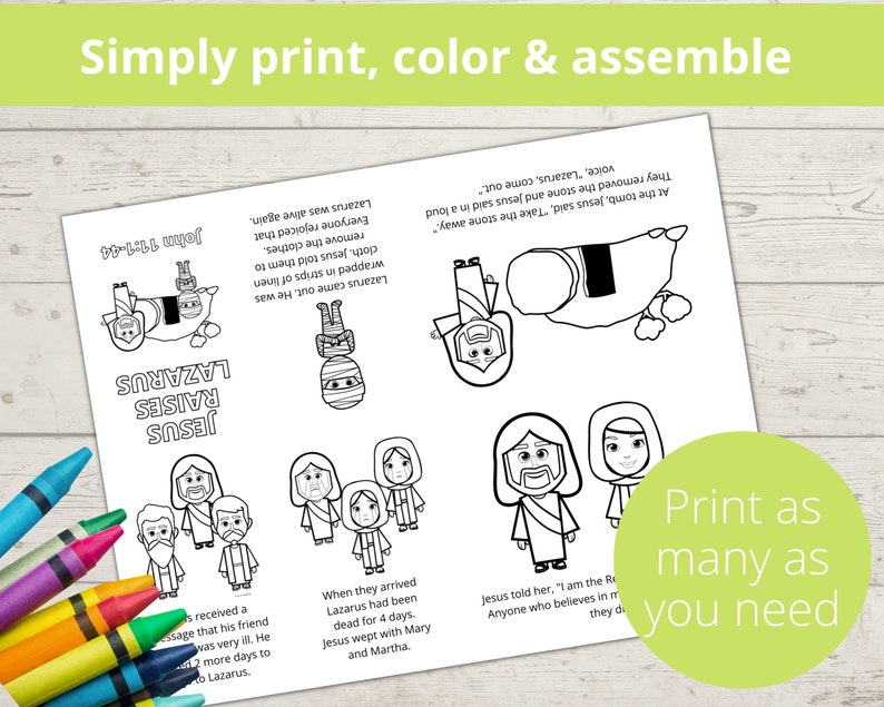 Raising of Lazarus Sunday School Craft, Lazarus Tomb, Printable Mini ...