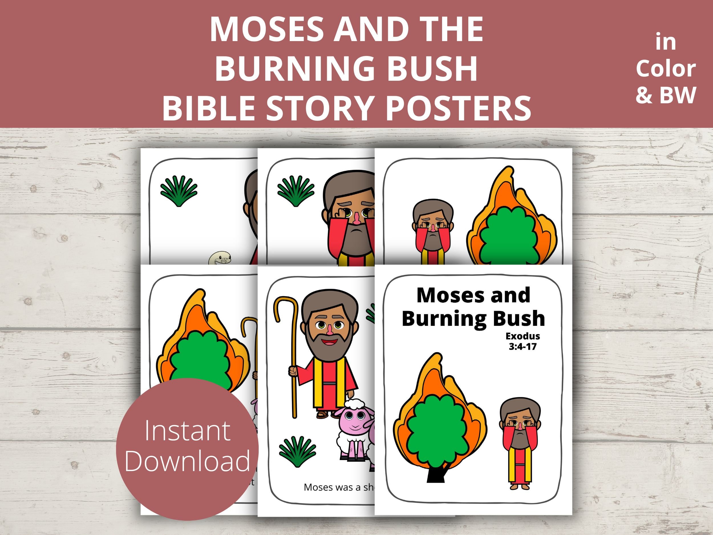 Moses Burning Bush, Bible Story Poster, Here I Am Send Me, Morning ...