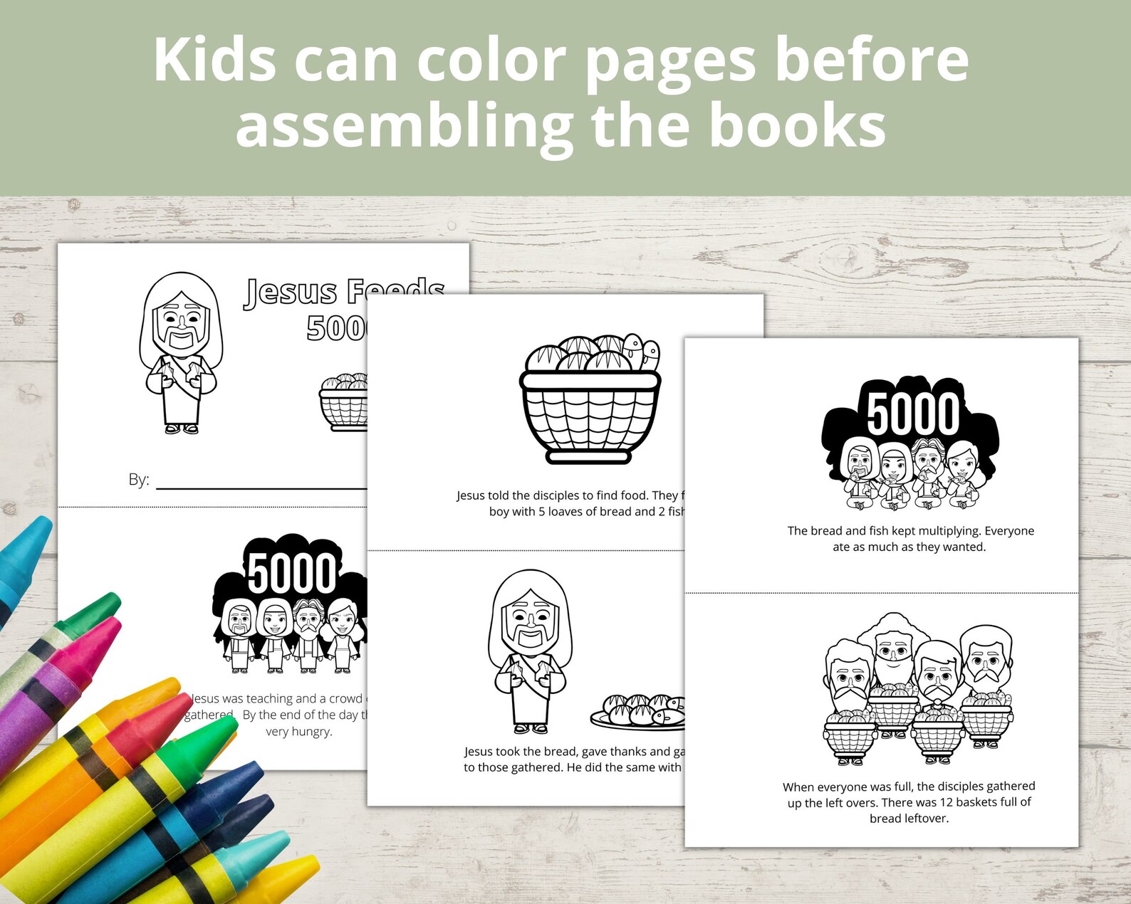 Jesus Feeds 5000 Craft, Miracles of Jesus for Kids, Fish and Loaves ...