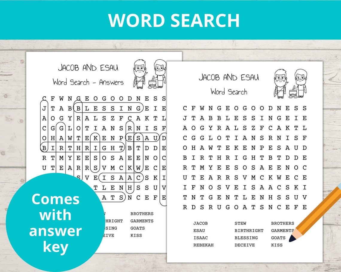 Jacob and Esau, Bible Story for Kids, Sunday School Activity, I Spy ...