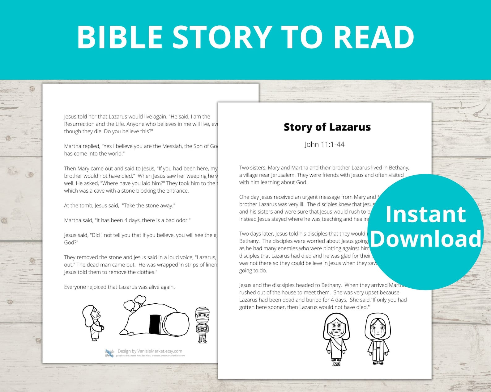 Jesus Raises Lazarus From the Dead Bible Story Activities, Sunday ...