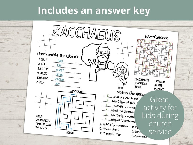 Zacchaeus Craft, Church Kids Activity, Jesus and Zacchaeus, Activity ...