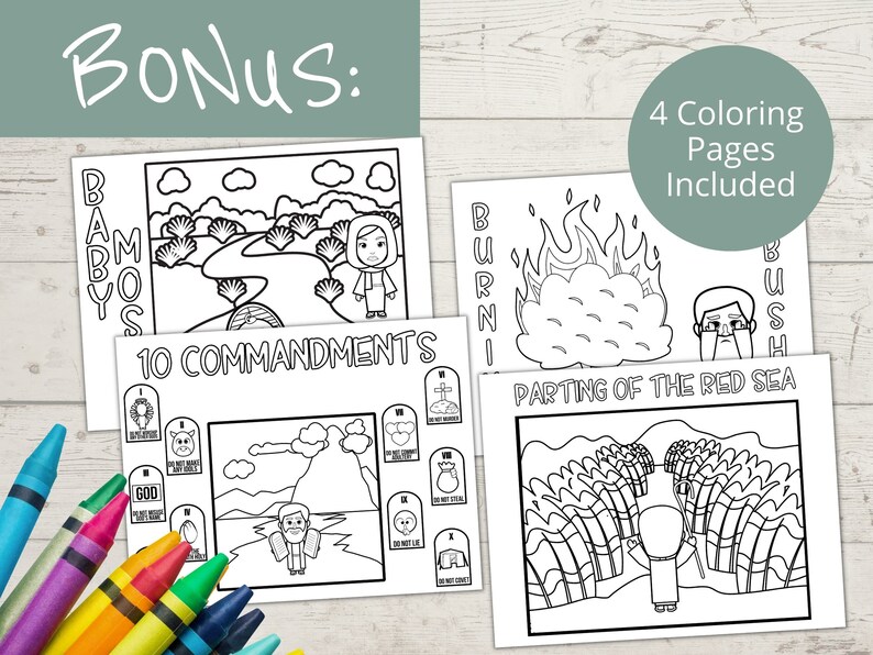 Moses Coloring, Bible Activity, Bible Placemat, Moses Craft, Baby Moses ...