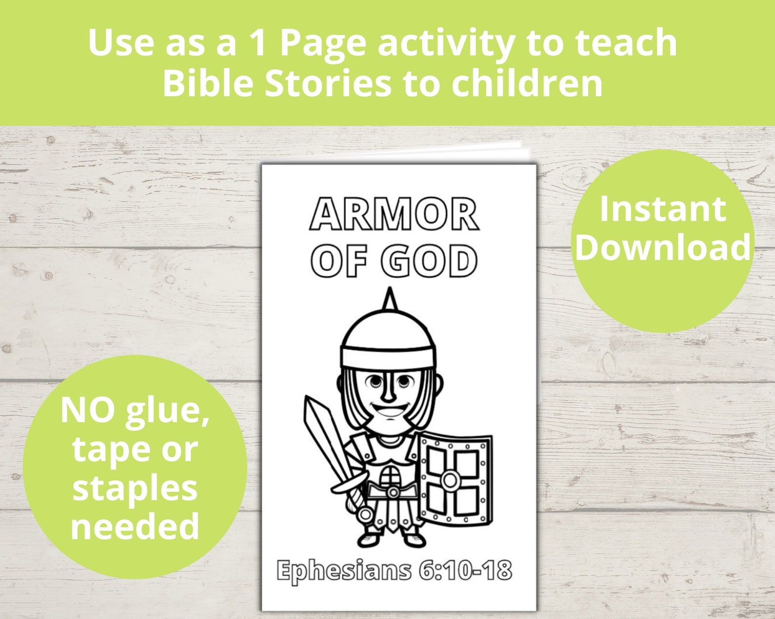 Armor of God Printable, Bible Story for Kids, Put on the Full Armor of ...