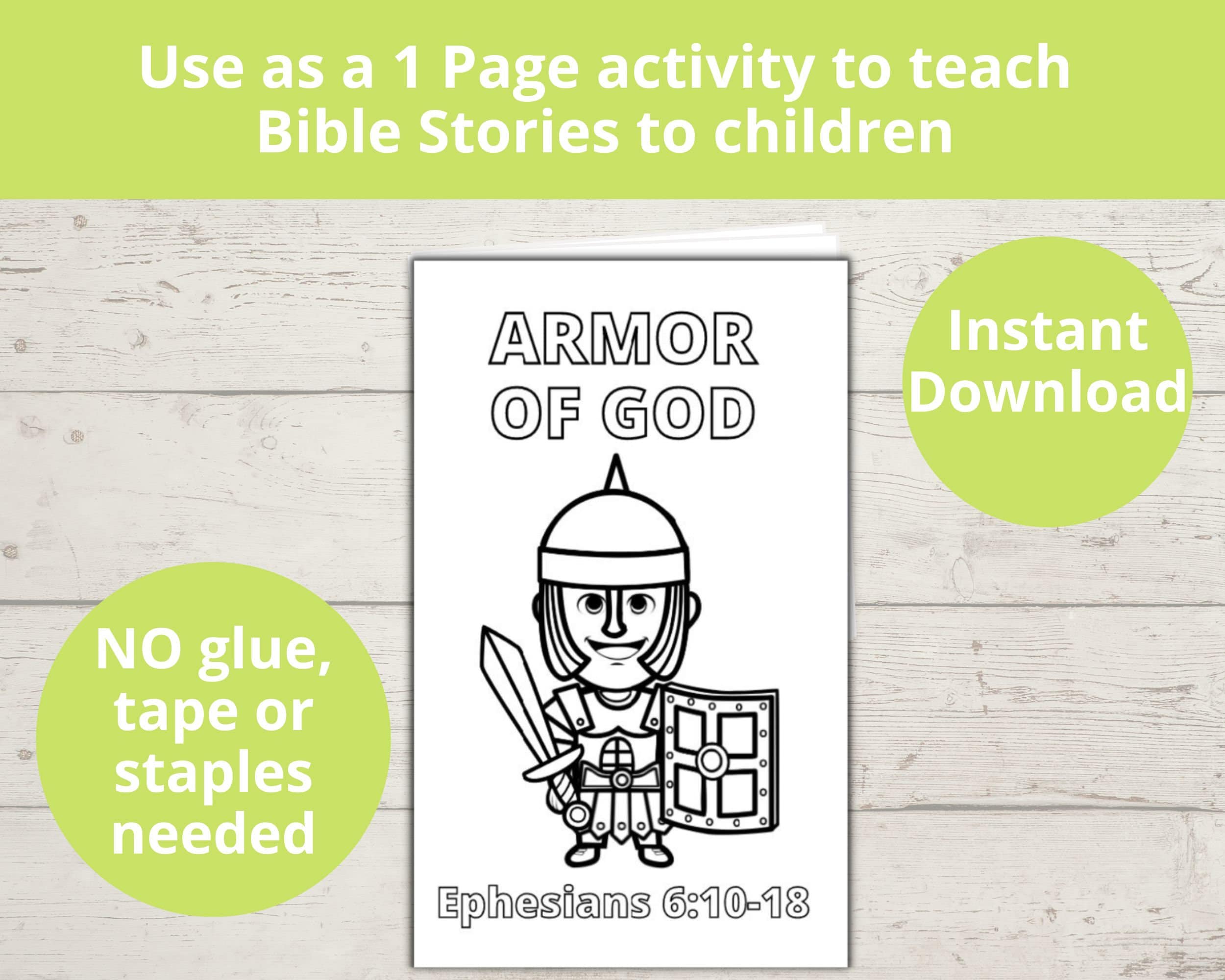 Armor of God Printable, Bible Story for Kids, Put on the Full Armor of ...