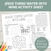 Jesus Turns Water Into Wine Craft, Church Kids Activity, Activity Pages ...