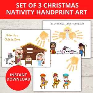 Nativity Handprint, Christmas Handprint Art, Toddler Christmas ...
