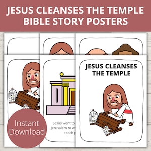 Jesus Cleanses the Temple, Bible Story Poster, Morning Basket, Church ...