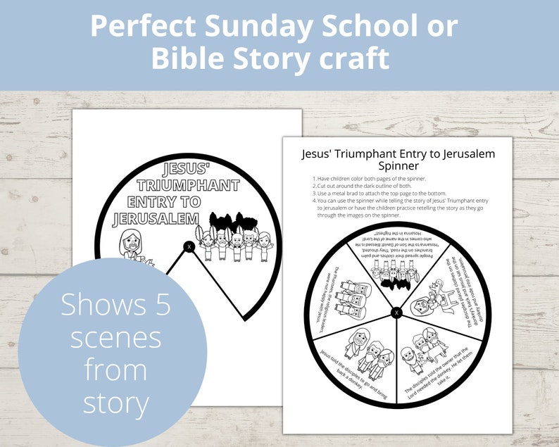 Palm Sunday Activity, Jesus Triumphant Entry to Jerusalem Craft, Easter ...