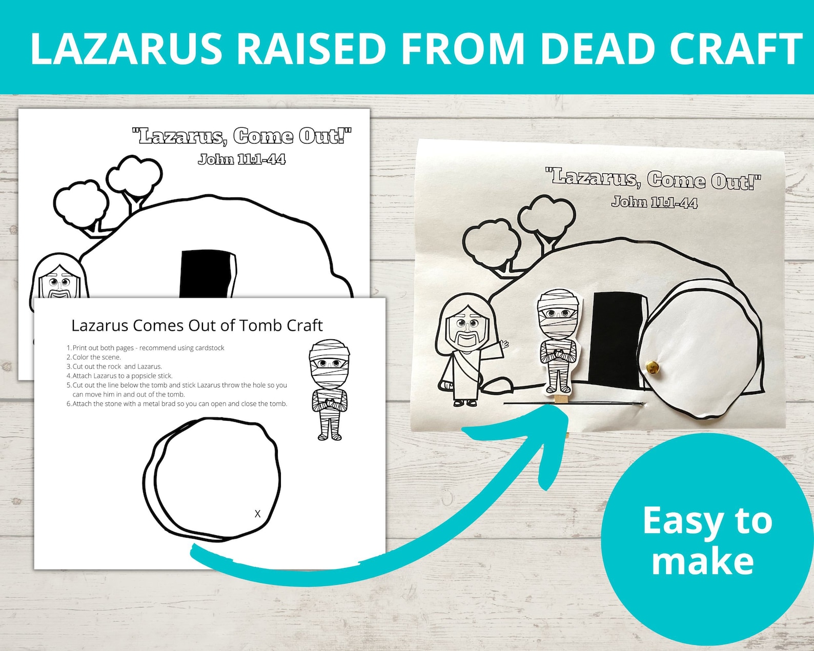 Jesus Raises Lazarus From the Dead Bible Story Activities, Sunday ...