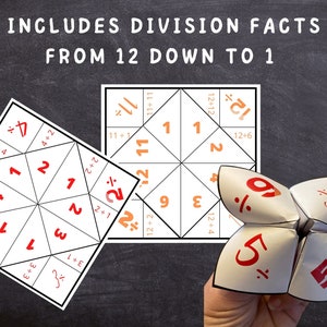 Math Flash Cards Math Fortune Teller Times Table - Etsy