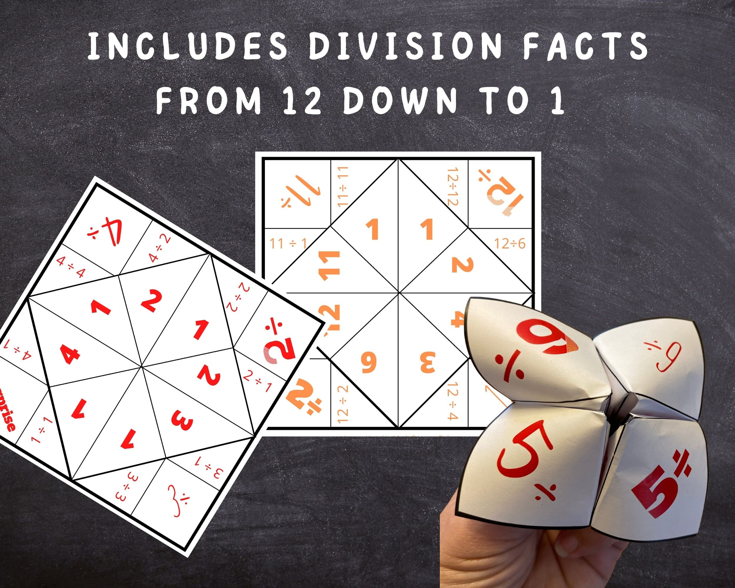 Math Flash Cards Math Fortune Teller Times Table - Etsy