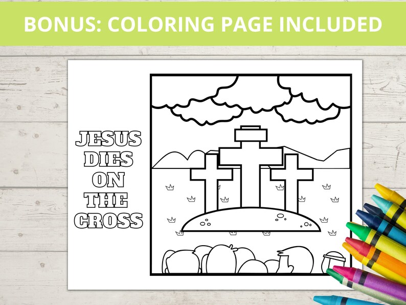 Jesus Dies on Cross, Holy Week Craft, Sunday School Activity, Bible ...