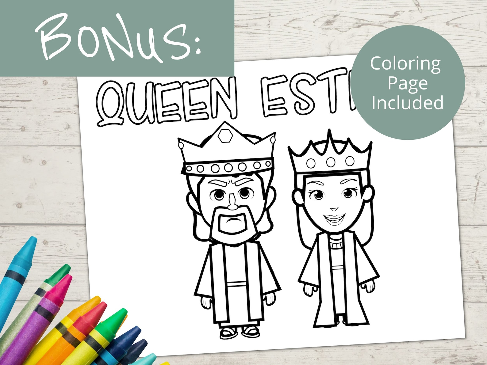 Queen Esther Craft, Esther Coloring Page, Bible Activity, Church Kids ...