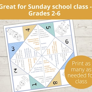 Joseph and Coat of Many Colors, Cootie Catcher, Story of Joseph, Sunday ...