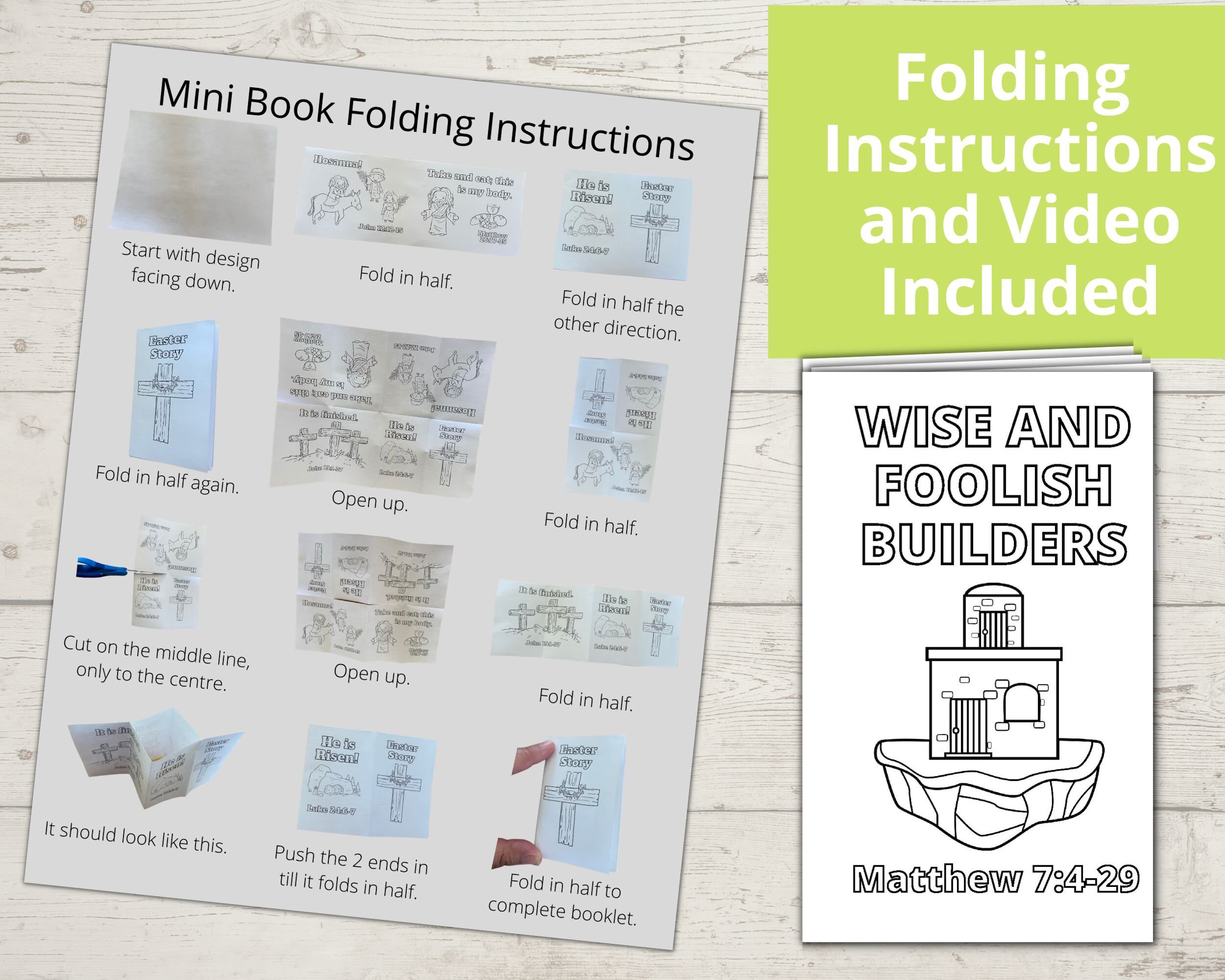 Wise and Foolish Builders Sunday School Craft Bible Story - Etsy