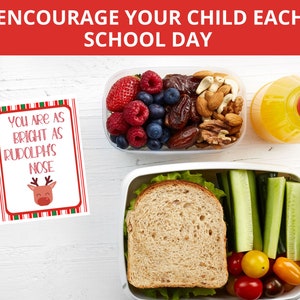 Christmas Lunchbox Notes, Lunchbox Notes for Kids, Positive ...