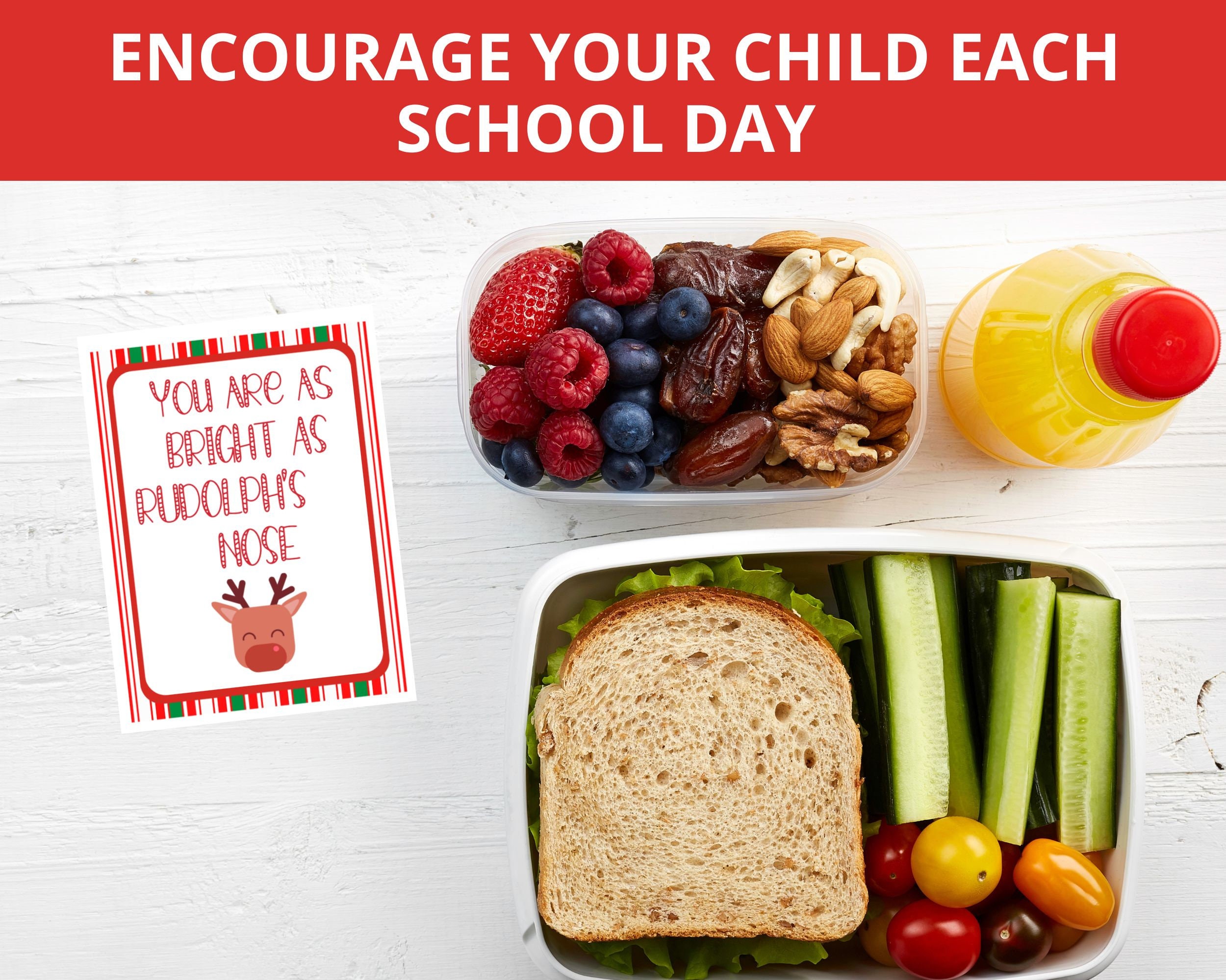 Christmas Lunchbox Notes, Lunchbox Notes for Kids, Positive ...