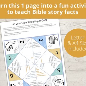 Let Your Light Shine, This Little Light of Mine, Cootie Catcher, Bible ...