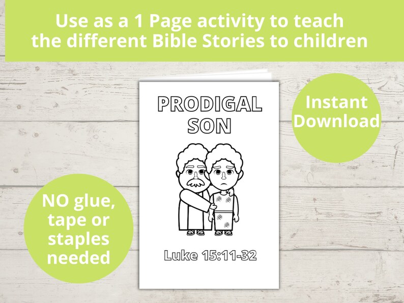Prodigal Son Sunday School Craft, Parables of Jesus New Testament Bible ...