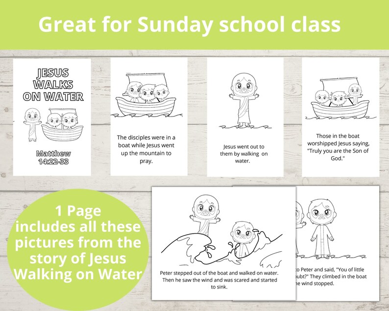 Jesus Walks on Water Sunday School Craft, New Testament Bible Story ...