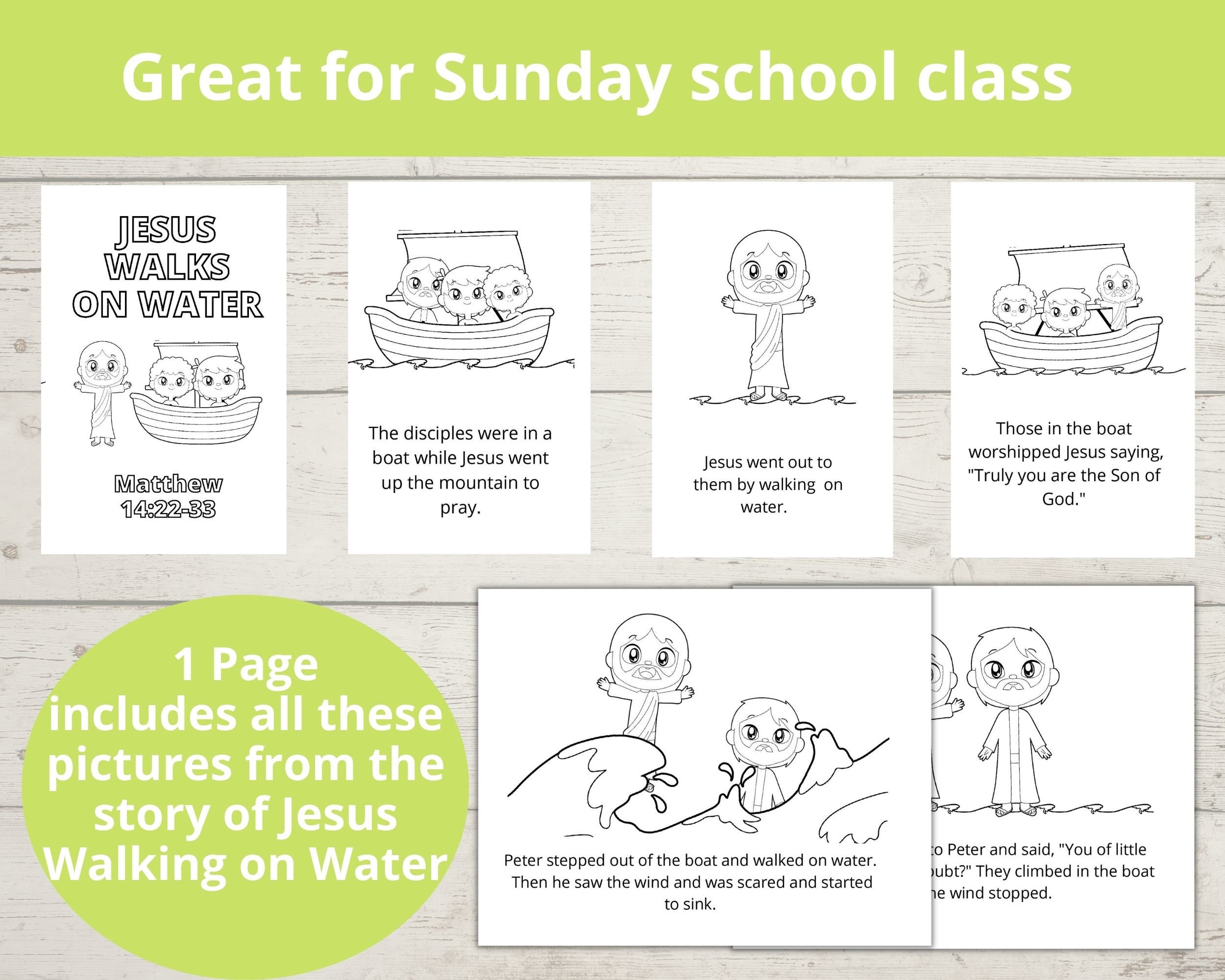 Jesus Walks on Water Sunday School Craft, New Testament Bible Story ...