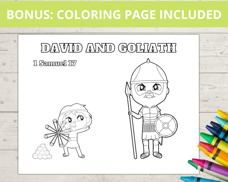 David and Goliath Sunday School Craft Bible Story Activity | Etsy