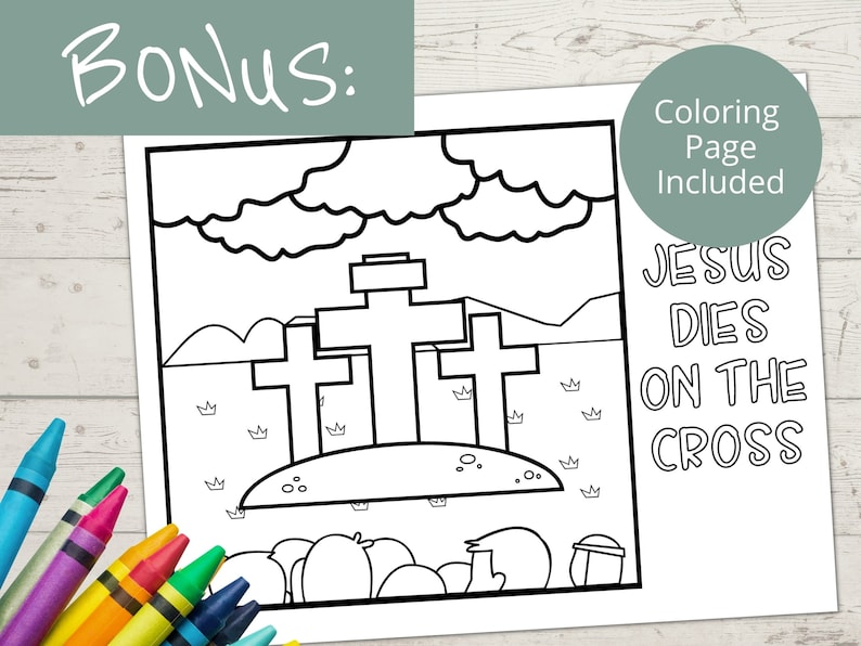 Jesus Dies on Cross, Easter Story Craft, Easter Story Cross, Bible ...