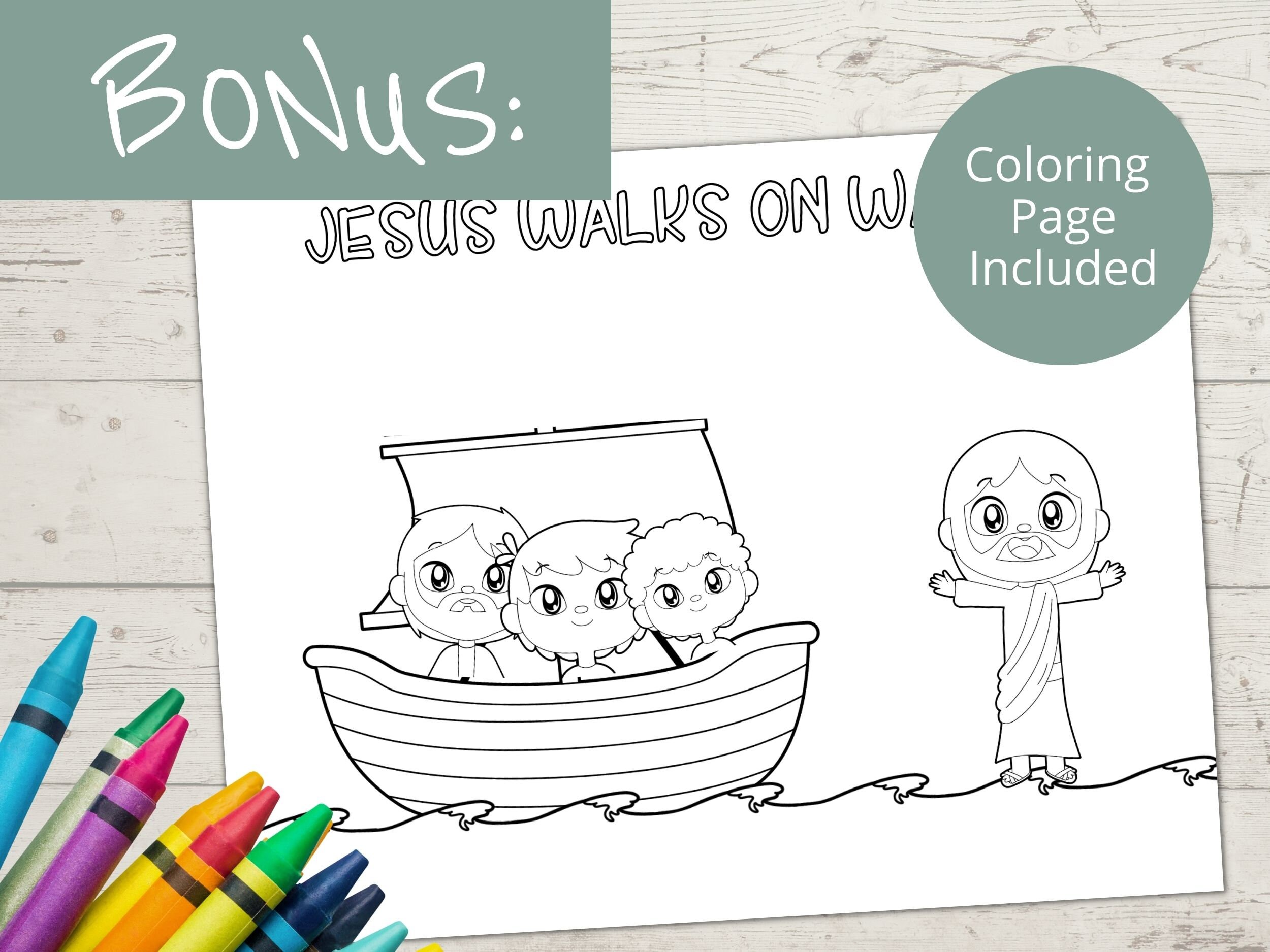 Jesus Walks on Water, Bible Activity Mat, Bible Activity for Kids ...