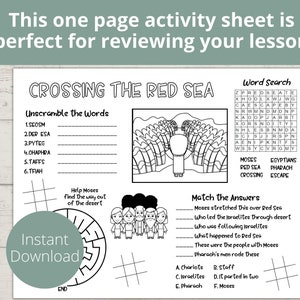 Crossing the Red Sea Craft, Moses and Red Sea, Church Kids Activity ...