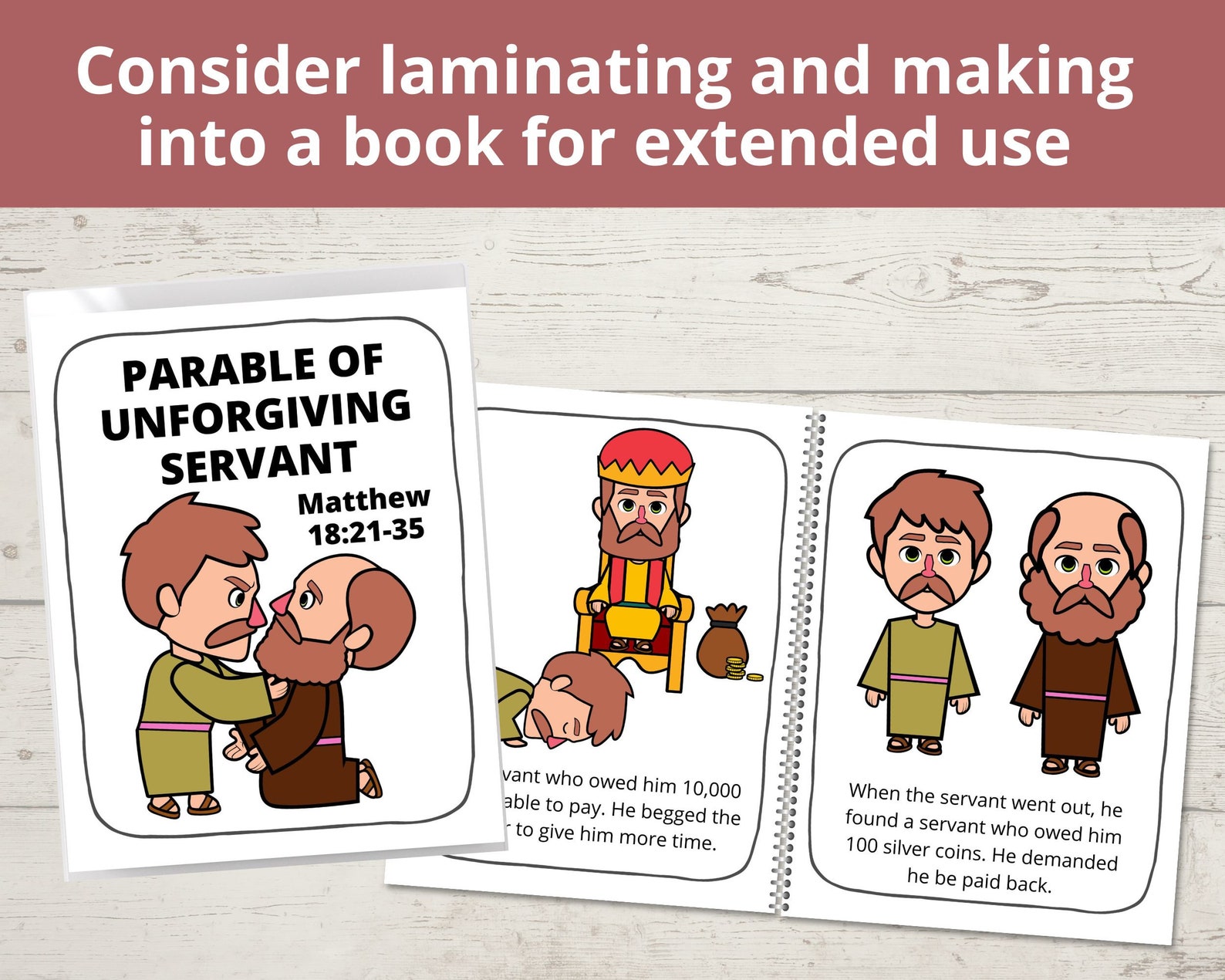 Parable of Unforgiving Servant, Bible Crafts for Kids, Church Bulletin ...