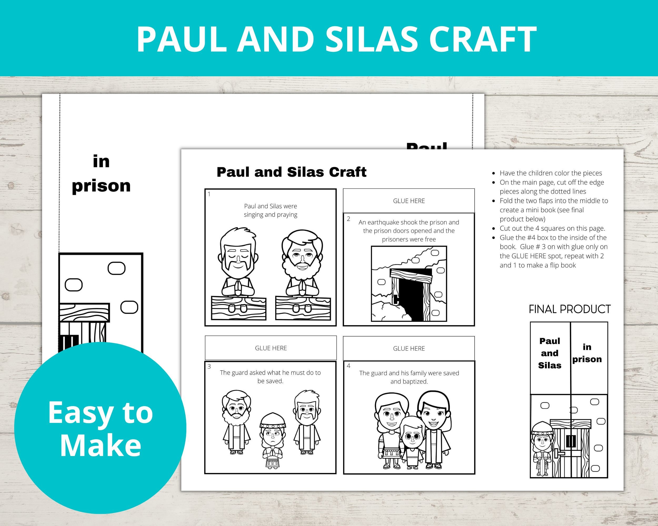 Paul and Silas, Bible Story Crafts, Paul and Silas in Jail, Bible ...