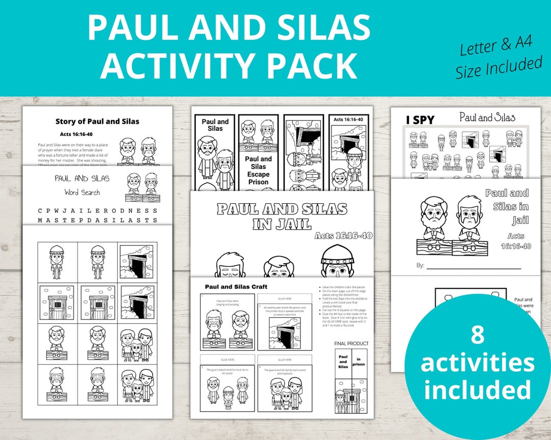 Paul and Silas Bible Story Crafts Paul and Silas in Jail - Etsy Canada