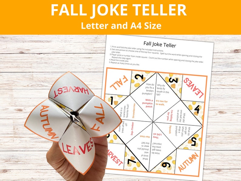 Fall Joke Teller, Fall Fortune Teller, Cootie Catcher, School Activity ...