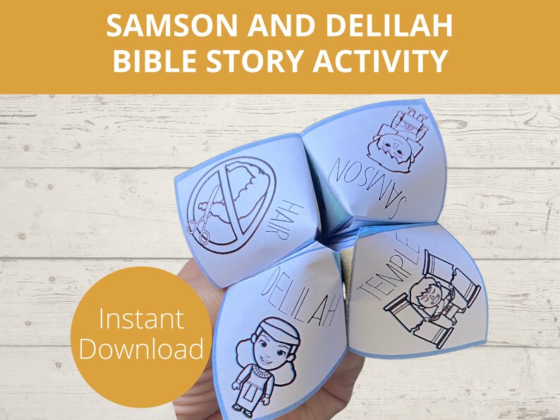 Samson and Delilah, Fortune Teller, Samson Bible, Cootie Catcher, Bible ...