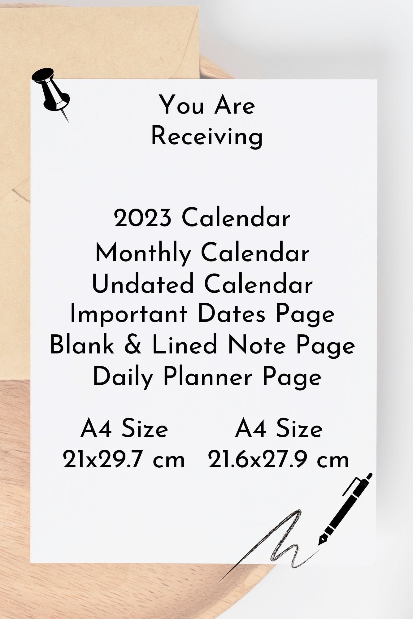2023 Printable Black White Calendar, 2023 Simple Calendar, 2023 ...