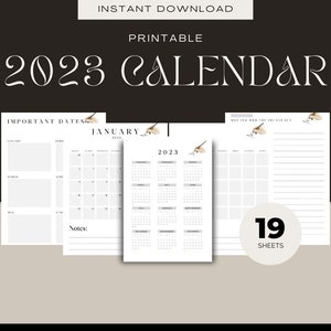 2023 Printable Black White Calendar, 2023 Simple Calendar, 2023 ...