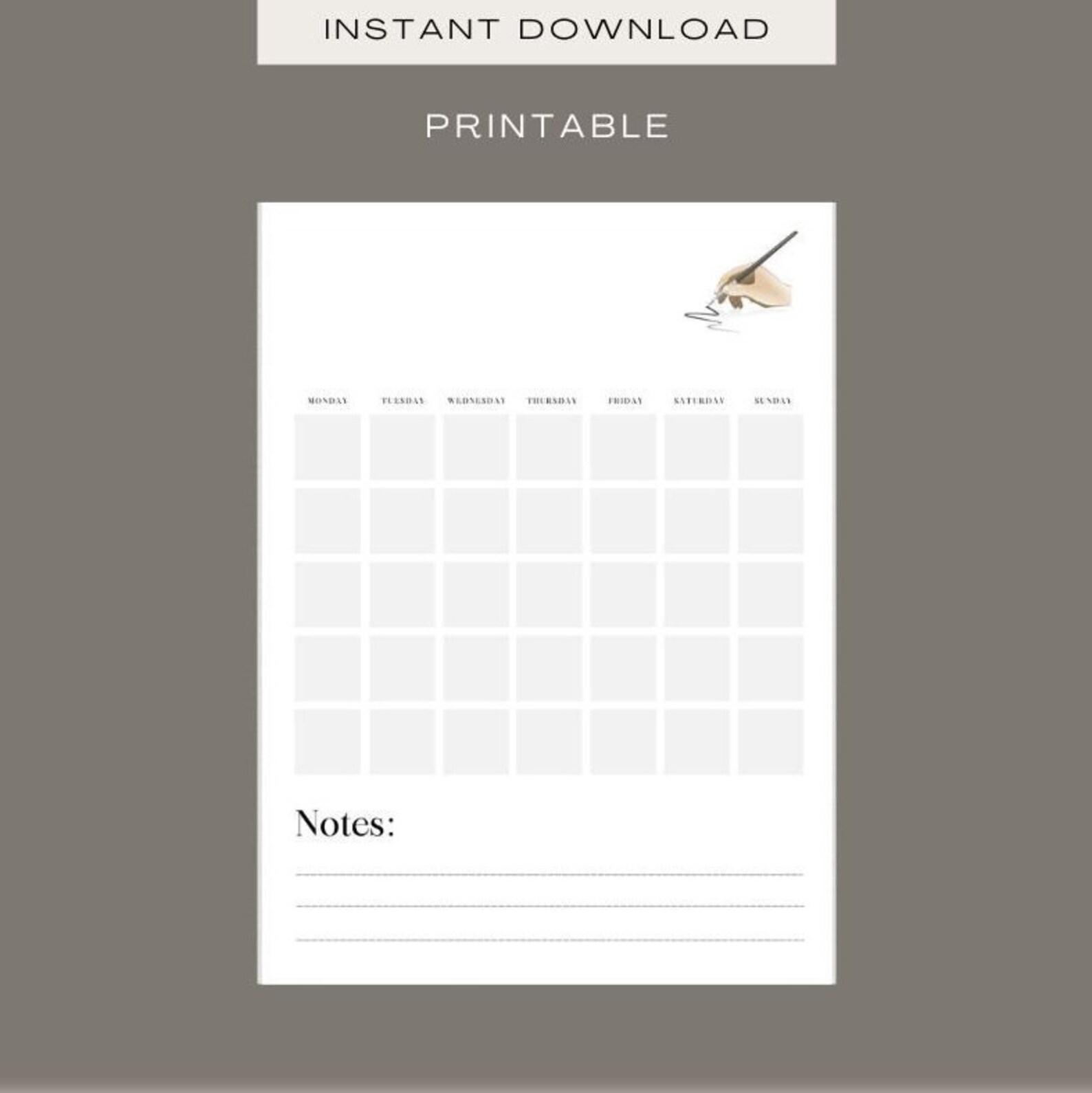 2023 Printable Black White Calendar, 2023 Simple Calendar, 2023 ...