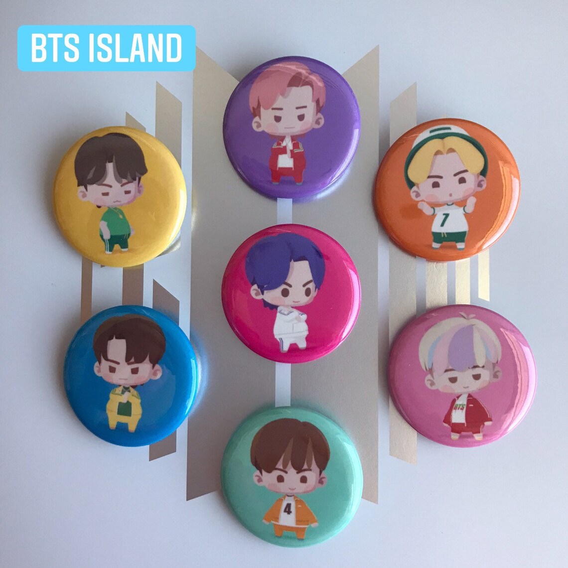 BTS Island Tiny Tan BT21 Badge Reels With Swivel Back - Etsy