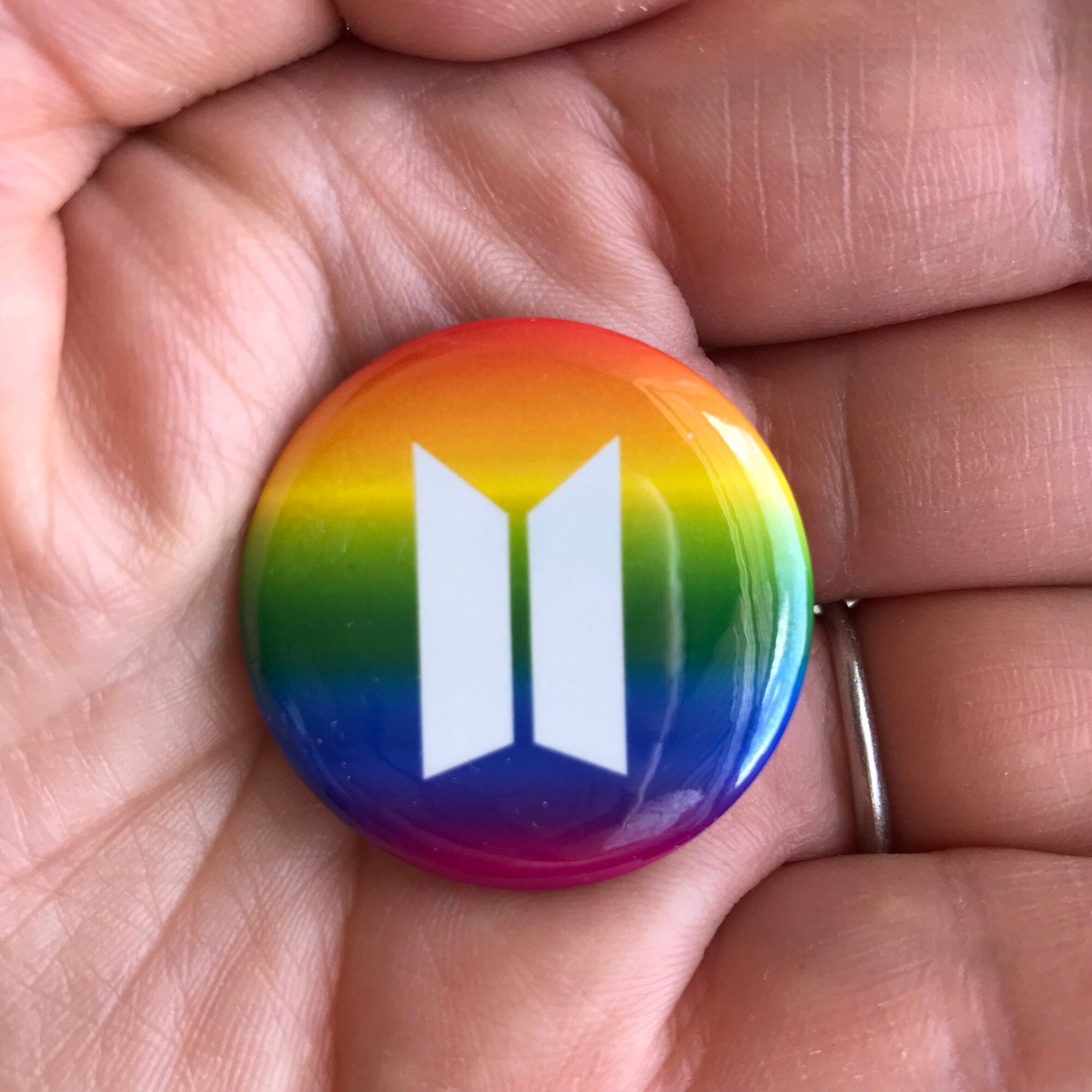 BTS Rainbow Pride LGBTQ Button - Permission To Dance - RM, Jin, Suga, J ...