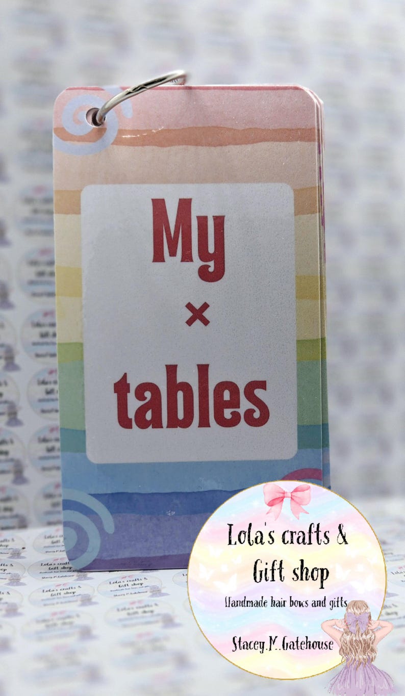 Laminated Times Table Flash Cards: Kids Educational Learning - Etsy UK