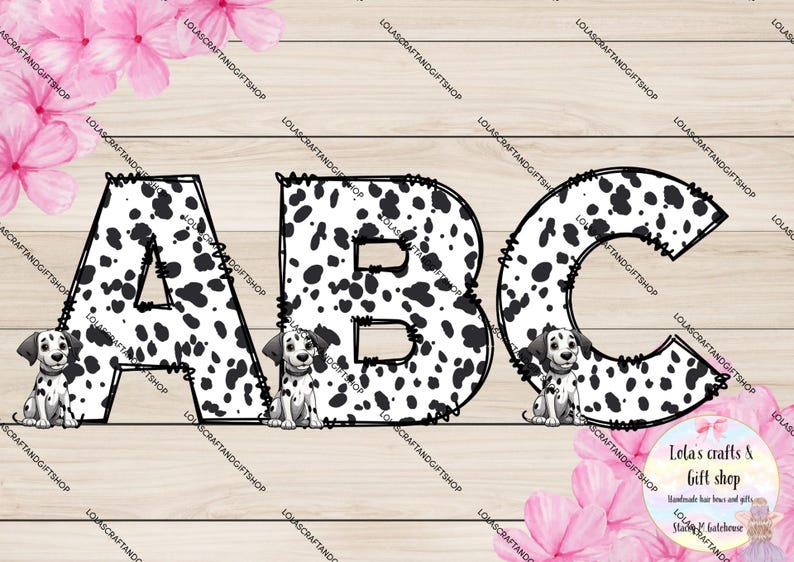 Dalmatian Doodle Alphabet Clip Art (PNG, PDF) - Etsy